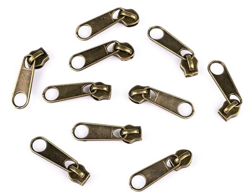 Zipper für Reißverschlüsse 3mm altmessing - Maschinensticken, Nähen ...